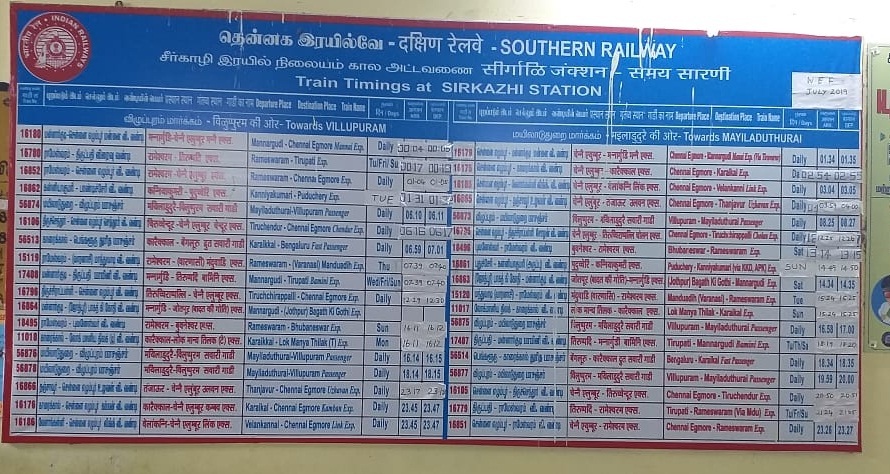Trichy Junction Train Time Table